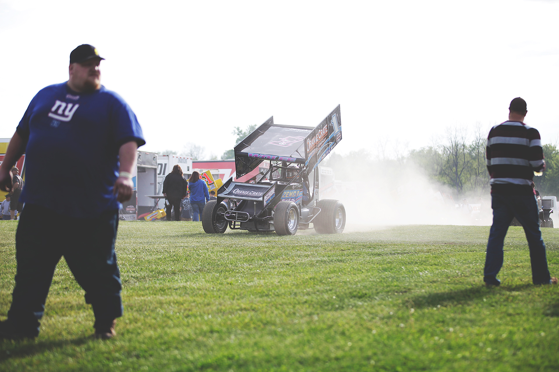 Lucas Wolfe putting heat in the motor at Weedsport Speedway